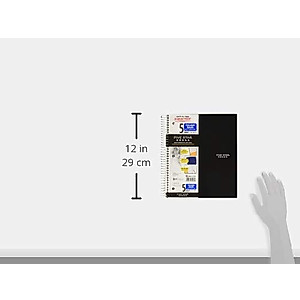 Five Star Spiral Notebook + Study App, 5 Subject, College Ruled Paper, Fights Ink Bleed, Water Resistant Cover, 8-1/2" x 11", 200 Sheets, Color Will Vary (06208)
