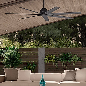 Hunter Fan 72 Inch Black Ceiling Fan with 7 Blades, Indoor/Outdoor Ceiling Fans for Porch, Farmhouse, Bedroom, Living Room (Renewed)