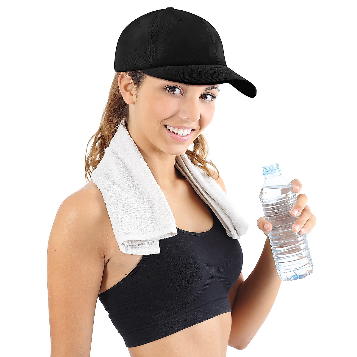 Leotruny Baseball Cap Satin Lined: Silk Lining Help Prevent Frizz Breakage - Sport Adjustable Hat for Women Black