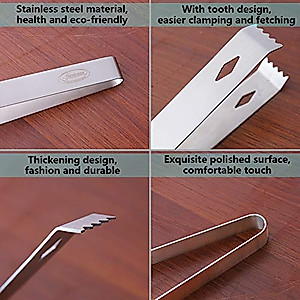 Small Tongs, Newness Ice Tongs for Ice Bucket, 5.9inch Stainless Steel Serving Tongs, Sugar Tongs Appetizers Tongs for Kitchen, Coffee Bar, Party, Sugar, Ice Cube Tray and Ice Bucket