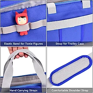 DDgro Tonies Figures Storage Bag for Toniebox Starter Set, Home and Outdoor Travel Carrying Case Organizer for Figurine Characters, Audio Player Box, Charger & Headphone, Bag Only (Small, Purple)