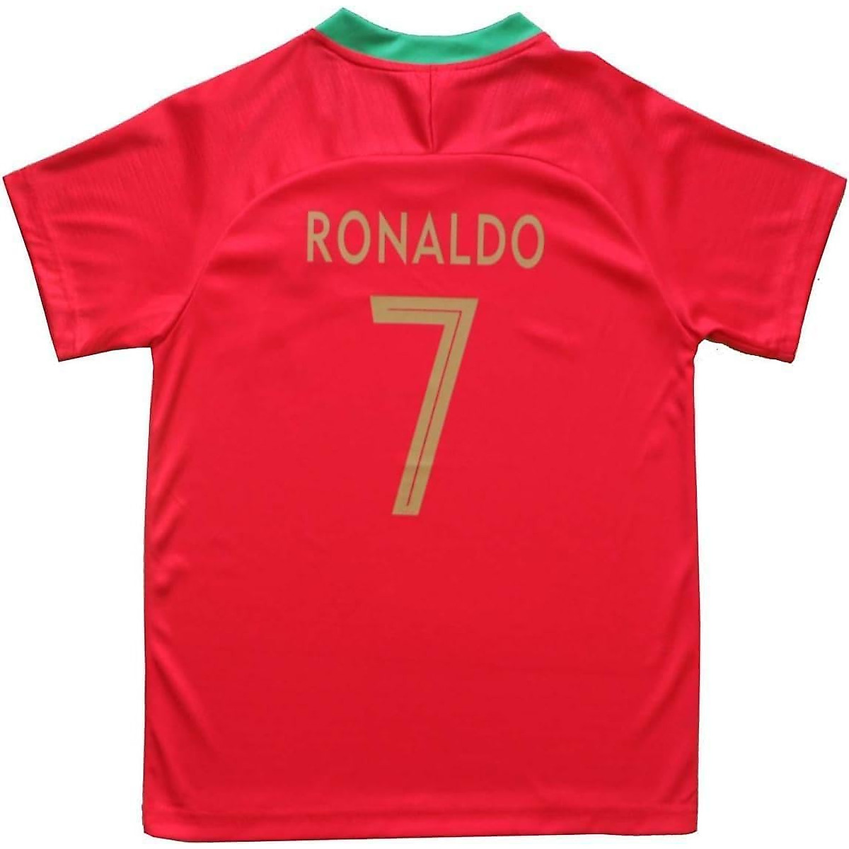 FPF 2018 Portugal #7 Home Red Cristiano Ronaldo Kids Soccer Football Jersey Gift Set Youth Sizes (Burgundy, 12-13 Years)