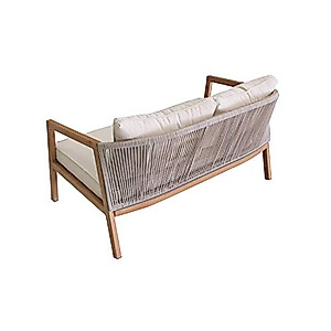 Quality Outdoor Living 65-YZ04OH Oak Hill 4-Piece Outdoor Deep Seating Conversation Set, Medium, Faux Wood + Rope