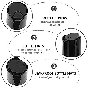 FOMIYES Makeup Water Bottle Cover 6pcs Disc Top Closure Black Press Caps Replacement Cap Dispensing Press Cap Bottle Closure for Squeeze Bottles Shampoo Bottle Dispensing Cap