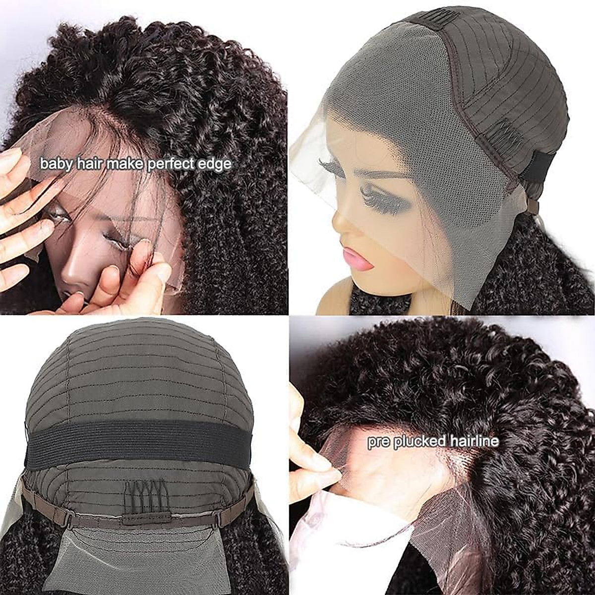 PRIMELACE Kinky Curly Lace Front Wig 20 inch Kinky Curly Wig, HD Transparent 180% Density 13x4 Lace Front Wigs Human Hair Pre Plucked Kinkycurly Afro Wig