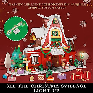 GEVINST Christmas House Building Blocks Set, with LED Light, Small Christmas Tree, Advent Calendar 2024 Gingerbread House Toy for Boys & Girls and Adults (1301 Pieces)