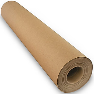 Brown Kraft Paper Roll 17.5 in x 1320 in (110 ft) Made in The USA - Brown Paper Roll - Brown Wrapping Paper Roll - Brown Craft Paper Roll - Roll of Paper - Kraft Wrapping Paper, Shipping Paper