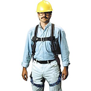 Honeywell Miller by Honeywell E650D-4/XXLBL DuraFlex 650 Series Full-Body Stretchable Harness with tongue Buckle Legs Straps, XX-Large, Blue