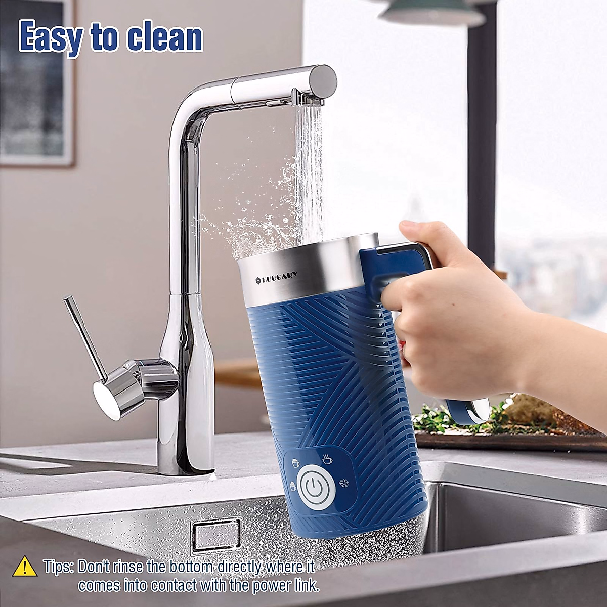 Huogary Milk Frother, 4-in-1 Electric Milk Frother and Steamer, Automatic Warm and Cold Foam Milk Warmer for Latte, Cappuccinos, Macchiato