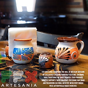 FFX Artesania Mexican Terracotta Coffee Mugs Clay Cups Tazas Para Cafe de Barro Artisan Made EACH MUG UNIQUE Hand Painted Terracotta Cocktail Glasses Tea Decor