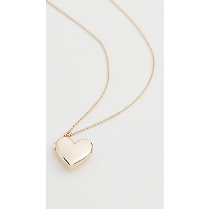 Zoe Chicco Women's 14k Gold Heart Locket Necklace, Yellow, One Size