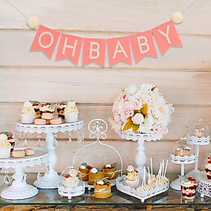 Oh Baby Felt Fabric Banner - Baby Girl Banner, Modern Baby Shower, Pregnancy Banner, Baby Announcement, Gender Reveal Party Supplies, Baby Shower Backdrop, Announcement of Pregnancy Baby Shower Party Decorations.