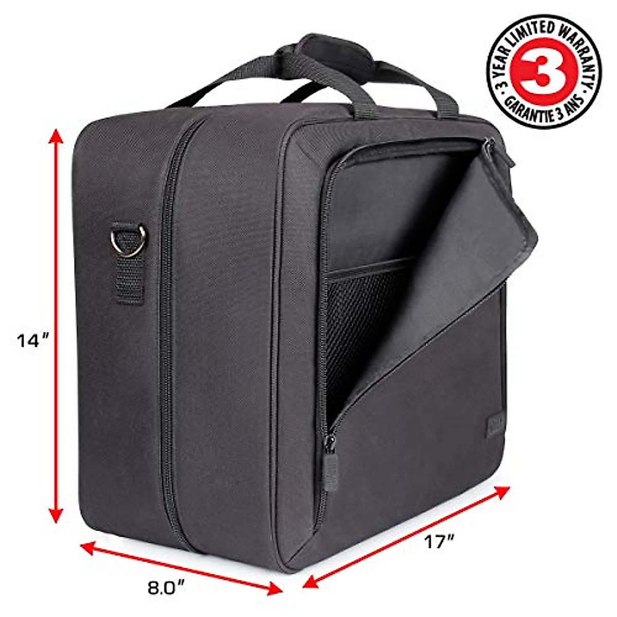 USA GEAR PS5 Case - Console Case Compatible with Playstation 5 and PS5 Digital Edition with Customizable Interior for Playstation Controller, PS5 Games, Gaming Headset, and Gaming Accessories (Black)