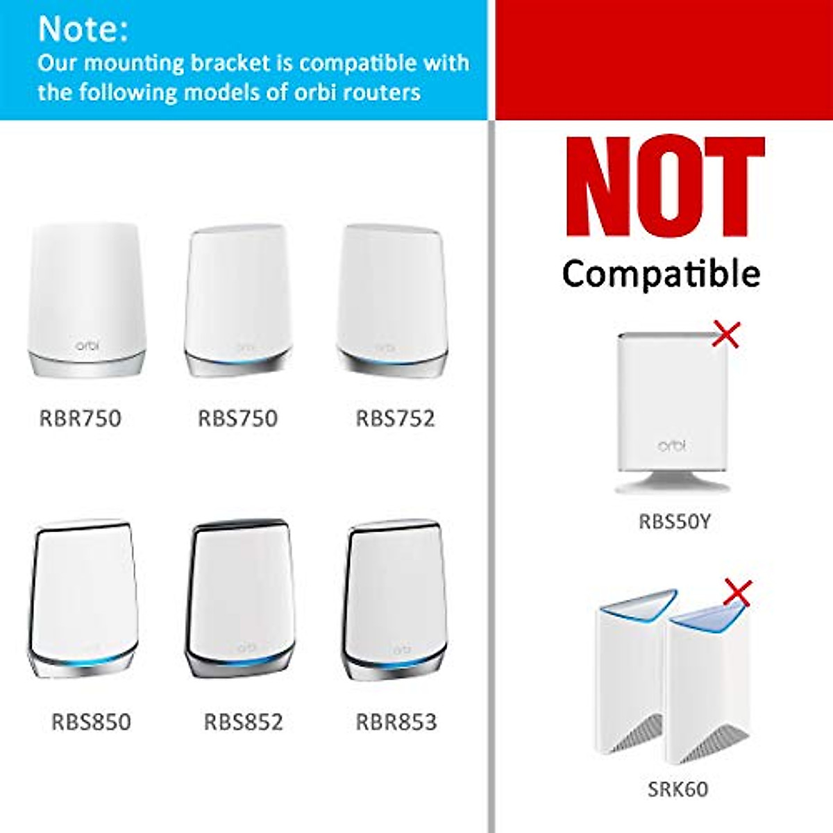 STANSTAR Metal Wall Mount for ORBI WiFi 6 System, Sturdy Wall Mount Holder for RBKE963/RBK752/RBK852/RBK853/AX4200/RBS850/RBR750/RBS750/RBKE963.(2Pack)