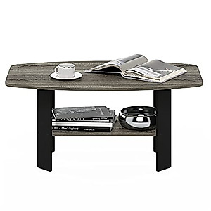 Furinno Simple Design Coffee Table, French Oak Grey/Black