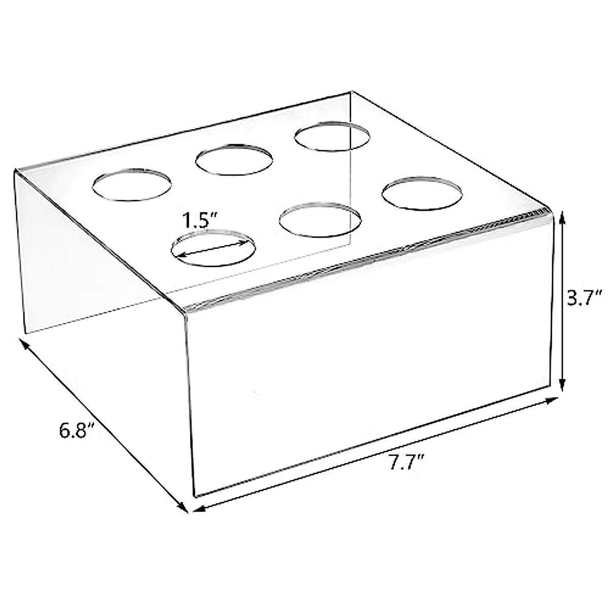 Hedume 2 Pack 6 Holes Acrylic Ice Cream Cone Holder Stand, Clear Ice Cream Crisp Tube Cone Display, Cupcake Stand, Acrylic Cone Holder for Wedding, Baby Shower, Birthday Party, Anniversary, Christmas