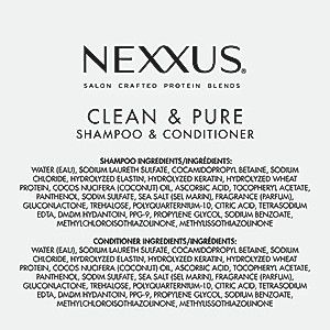 Nexxus Clean and Pure Clarifying Shampoo and Conditioner With ProteinFusion, 2-Pack for Nourished Hair Paraben Free Salon Shampoo 33.8 oz