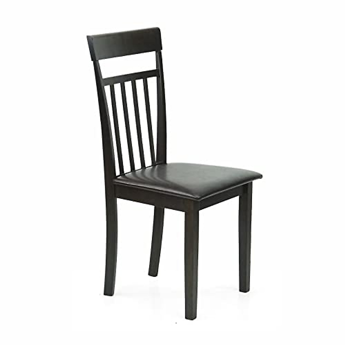 Dining Kitchen Set of 5 pc Table and 4 Side Warm Chairs Solid Wooden Espresso Black Finish