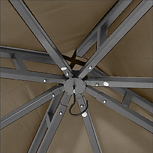 ABCCANOPY Gazebos for Patios 10x10 - Outdoor Steel Frame Gazebo for Lawn Backyard Garden Deck (Khaki)