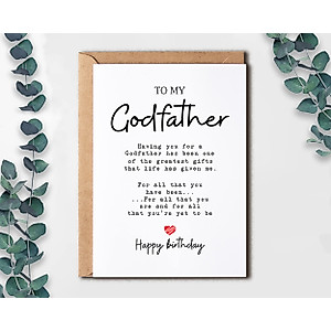 To My Godfather - Godfather Birthday Card - Godfather Is The Greatest Gifts In My Life - Birthday Card For Godfather - Gift For Godfather Card