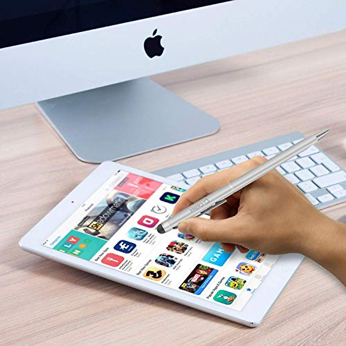 PRO Stylus Pen for Samsung Galaxy Tab S6 with Ink, High Accuracy, Extra Sensitive, Compact Form for Touch Screens [3 Pack-Black-Red-Silver]