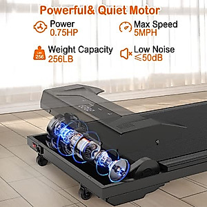 Walking Pad Under Desk Treadmill 2 in 1 Treadmills for Home Office Desk Treadmill for Walking Jogging Running with LED Display, Remote Control