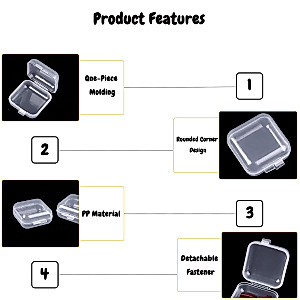 BAMXSXBO 40pcs Mini Plastic Jewelry Box Storage,Mini Earring Box Organizer,Tiny Plastic Container for Earrings Chains