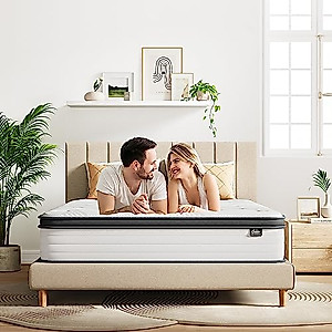 TeQsli Twin Mattress, 12 Inch Memory Foam Innerspring Hybrid Mattress in a Box