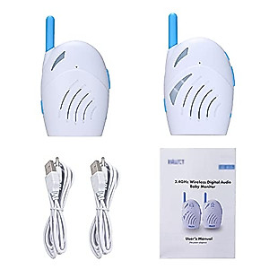 Splenssy Audio Baby Monitor Portable 2.4GHz Wireless Digital Audio Baby Monitor Two Way Talk Baby Cry Detector Sensitive Transmission