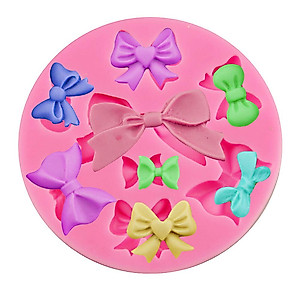 3 Pack Bows Silicone Mould, Bow Fondant Sugar Mould Craft Molds for Birthday Wedding Party DIY Cake Decorating Mold