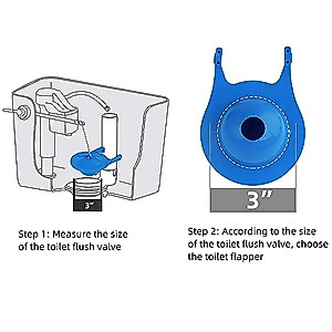 iFealClear 3 Inch Rubber Toilet Flappers Compatible with Gerber 99-788 & Universal Sold Brass Toilet Tank Flush Lever Replacement, High Performance- Long Lasting, Easy to Install, Blue & Chrome