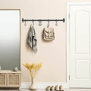 ACXFOND 36PCS S Hooks for Hanging, Black S Hooks with Safety Buckle 3.5 Inch Heavy Duty s Hooks, S Hooks for Hanging Plants, Clothes, Kitchen Utensil, Pots and Pans, Bags