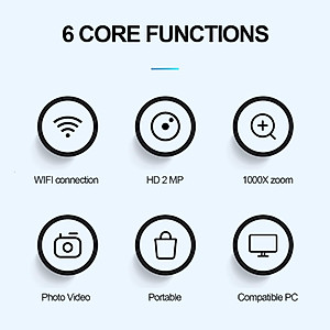 Wireless Digital Microscope, USB Microscope Camera Handheld 800 MAh Battery with Adjustable Stand for Android for iOS for Circuit Board Repair