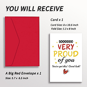 MiHowe So Proud of You Card, Congratulation Card for New Job, Good Luck Card, Achievement Card for Milestones, Promotion Card, Encouragement Card, Congrats Greeting Card,Leaving Card,Passed Exam Card