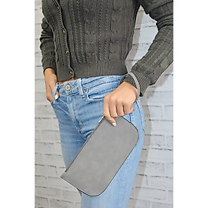 Faux Suede Wristlet Gray-Perfect match to Taylor Tote