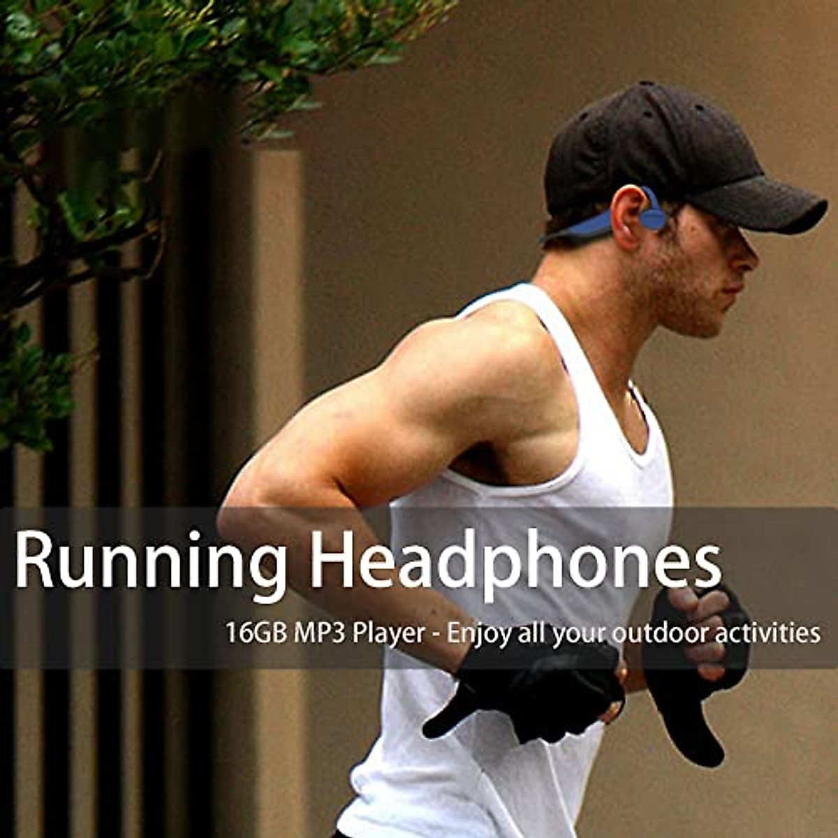 IKXO Swimming Bone Conduction Headphones Waterproof Mp3 Player, Open Ear Wireless Earbuds 16G Sport Earphones with Bluetooth for Running Diving Water Gym Spa Underwater