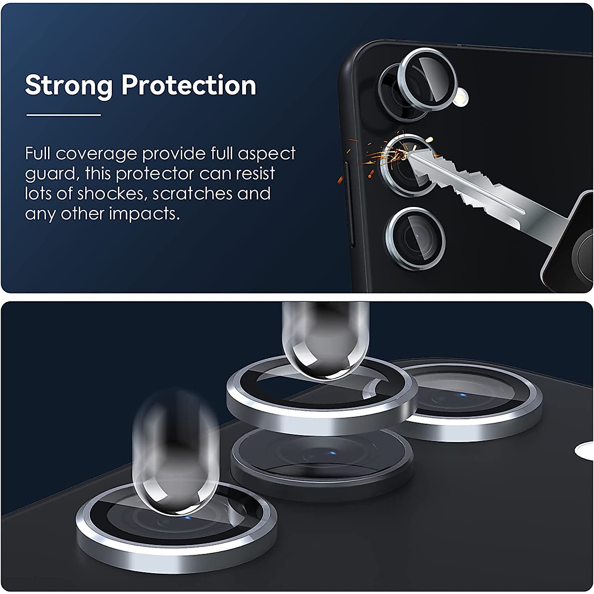 Ltezixal [2-Pack Camera Lens Protectors for OnePlus Nord N30 5G, Scratch-Resistant Ultra-Thin Tempered Glass Camera Cover Screen Protector Metal Individual Ring Camera Lens Protector, Black