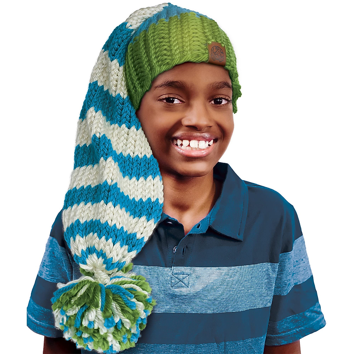 Simplicity 43-40023 Jonah's Hands DIY Hat Beginners Crochet Kit for Kids and Adults, Finished Project 7.5" x 26", Multicolor 7 Piece
