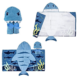 Aventis Kids Dinosaur Inflatable Play Center Fun in The Sun Water Pool Bundle with Matching Adorable Shark Hooded Towel, Stylish Beach Tote, Classic Sunglasses, & Electric Air Pump for Ages 3+
