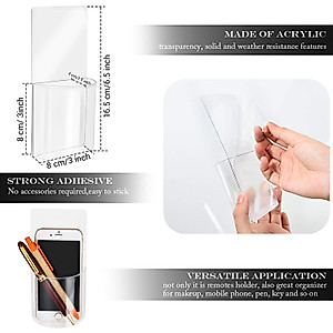 6 Pieces Acrylic Remote Control Holder Transparent Wall Mount Organizer Clear Acrylic Media Storage Box