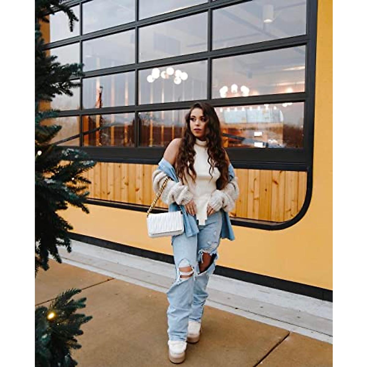 Montana West Small Shoulder Bag for Women Quilted Clutch Purses and handbags Chunky Chain Flap Satchel MWC-060BG