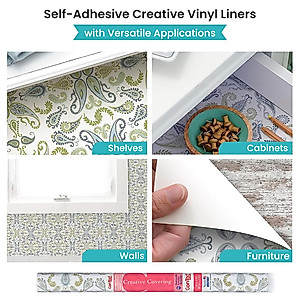 Con-Tact Brand Creative Covering, 09F-C9V03-12, Adhesive Vinyl Shelf Liner and Drawer Liner, Abbey Sage, 18"x 9'