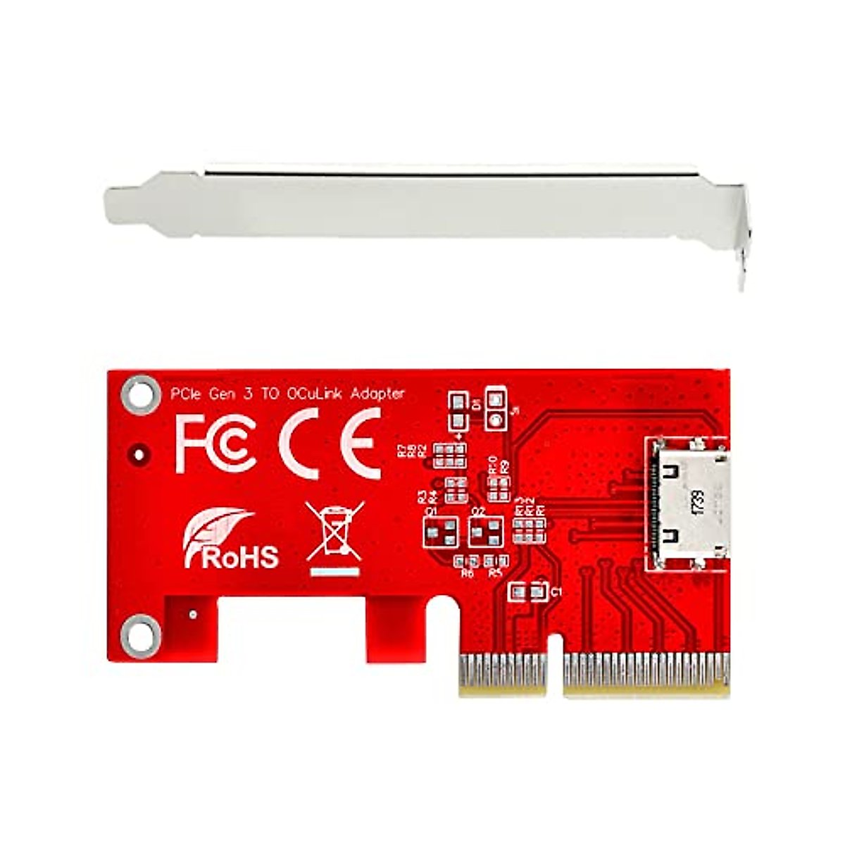 NFHK PCI-E 3.0 Express 4.0 x4 to Oculink Internal SFF-8612 SFF-8611 Host Adapter for PCIe SSD with Bracket