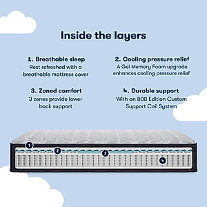 Serta Classic Clarks Hill Elite 2.0, Medium 13.5" Twin XL Mattress, Zoned Support, Cooling, Breathable and Pressure Relieving - 100 Night Trial, CertiPUR-US Certified