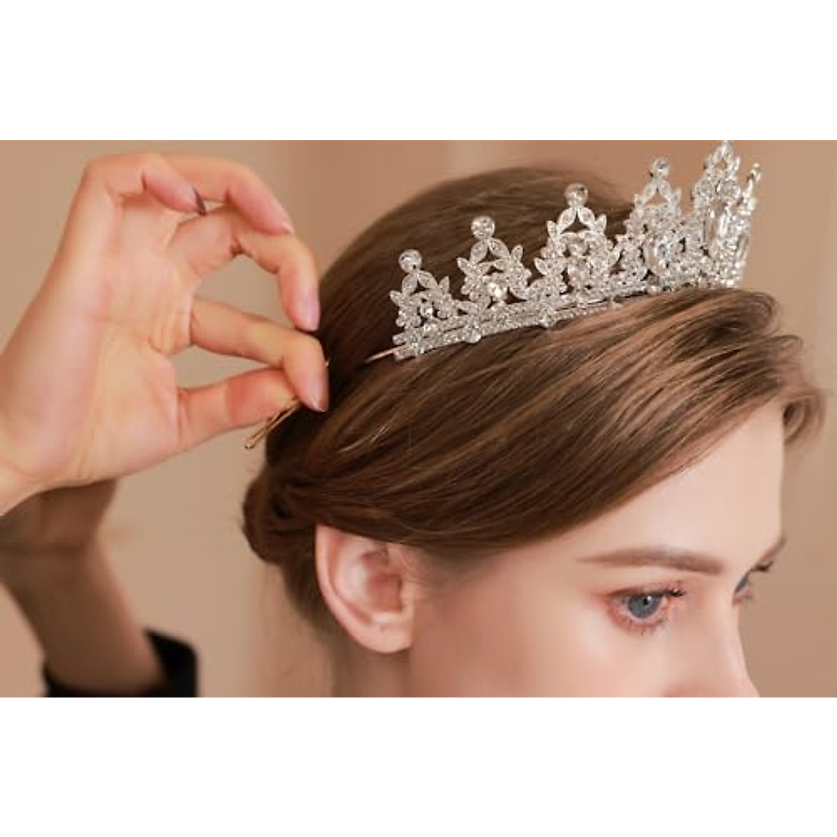 Kamirola Silver Crystal Tiaras for Women, Wedding Tiaras and Crowns for Women Tiaras Birthday Party Princess Queen Crown Hair Accessories Bride Rhinestone headbands for women