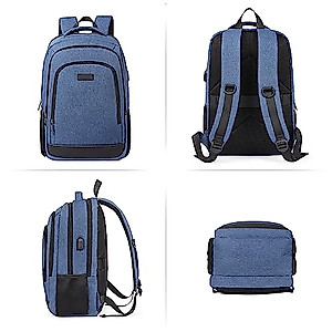 CLUCI Laptop Backpack for Men Women School Backpack College Bookbag for Men Water Resistant Travel Work Backpacks Fits 15.6" Laptop Business Computer Bag with USB Charging Port Dark blue