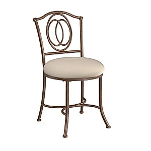 Hillsdale, 50945A, Emerson Metal Vanity Stool, Golden Bronze