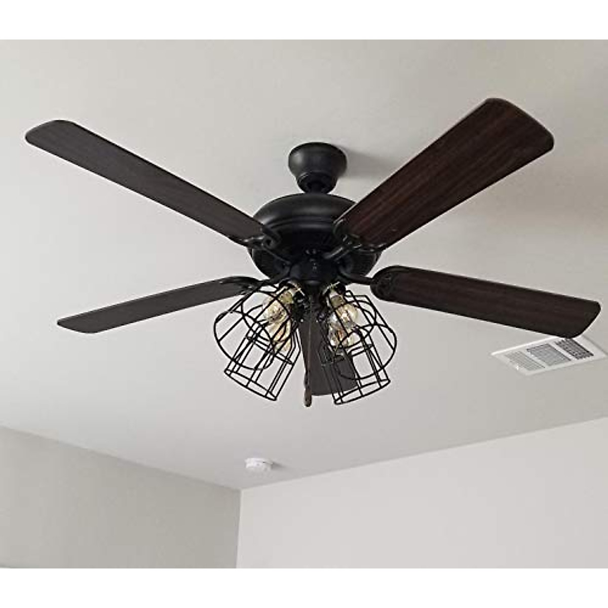 XIDING Farmhouse Vintage Industrial Metal Wire Cage, Old Open Style Lamp Guard Adjustable for Hanging Pendant Lighting, Perfect DIY Lamp Shade Replacement Accessories, Pack of 4.