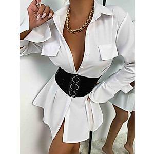 Moessa Women's 7 Inch Wide Lattice Corset Waspie Elastic Waist Belt V792-Black-One Size