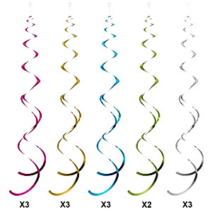 30 Pieces Disco Party Decorations 70's Themed Party Banner Music Record Decorations Disco Foil Swirl Ball Hanging Decor for 1970s Disco Fever Hippie Birthday Party Favors Supplies